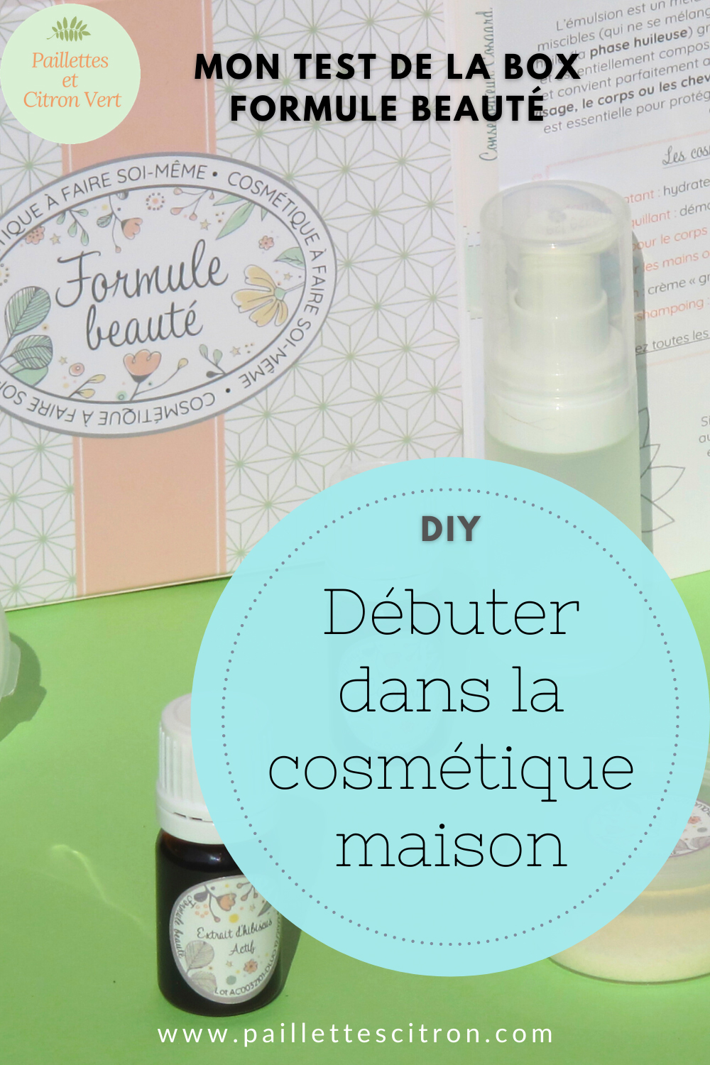 Box Cosmétique maison DIY Formule Beauté - Paillettes et citron vert